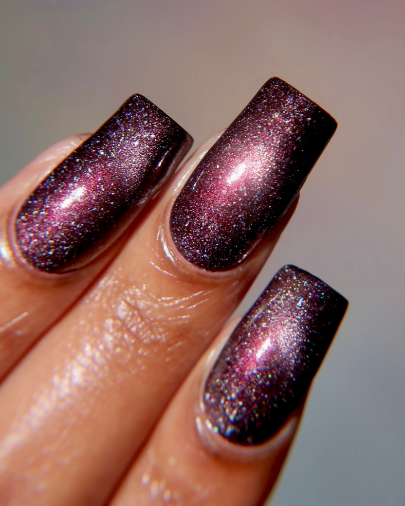Burgundy Starlight Mani – Lights Lacquer